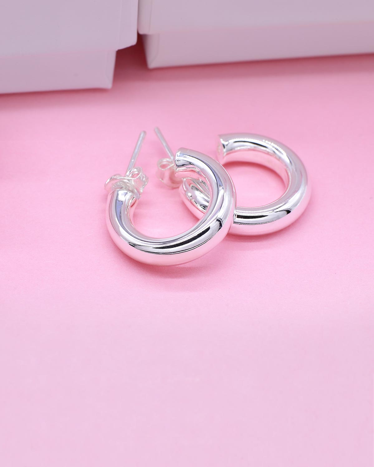 Thick sterling silver hoops store